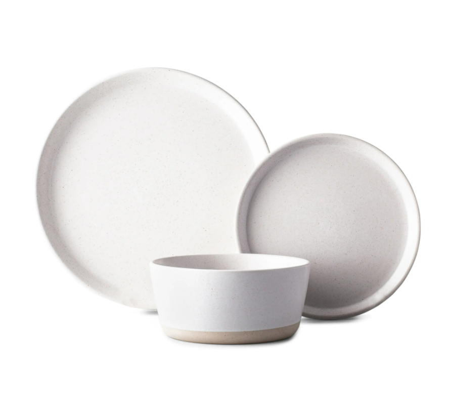 Cream Stoneware Dinnerware Set 12pc | Dwellings Home Trinidad